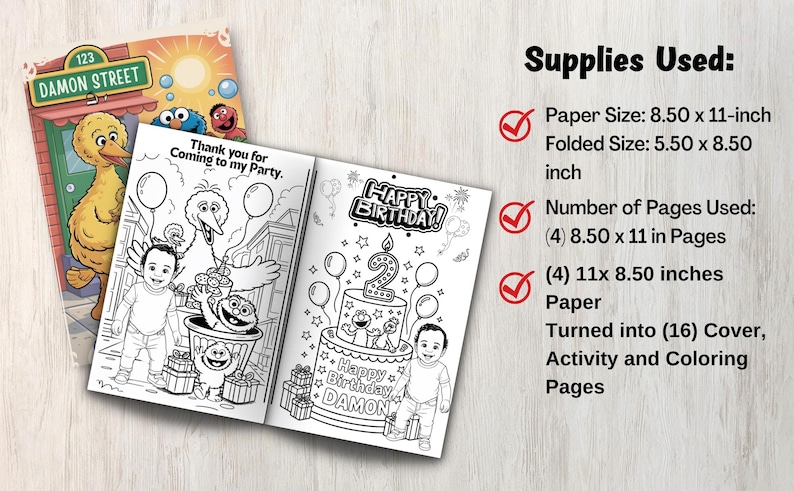 Customized Sesame Street Birthday Coloring Book - Personalized ...