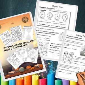 Elapsed Time Activity Worksheets III, Digital Download Activity ...