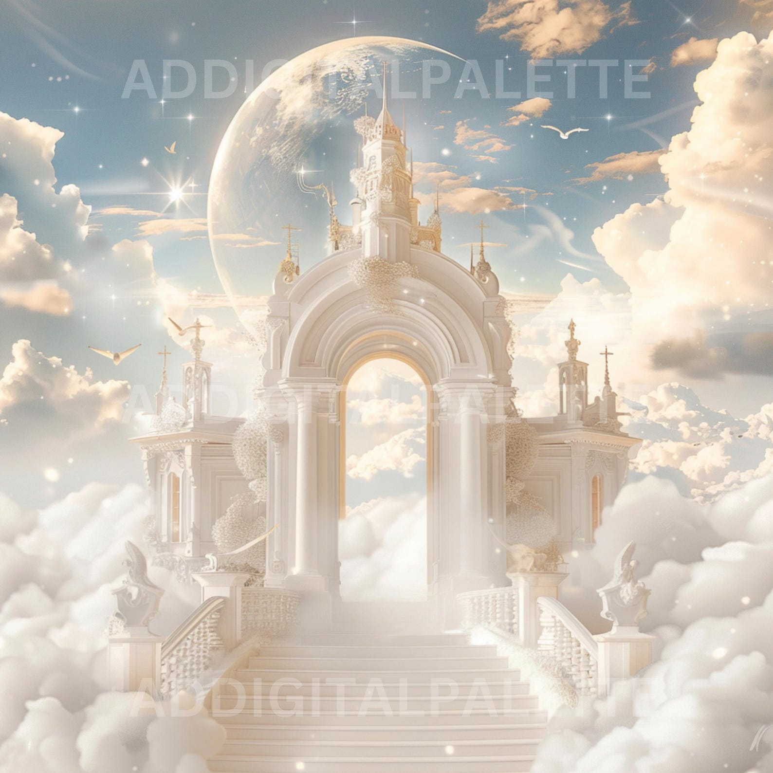 Heavenly Castle PNG Background, Castle Background, Memorial PNG ...
