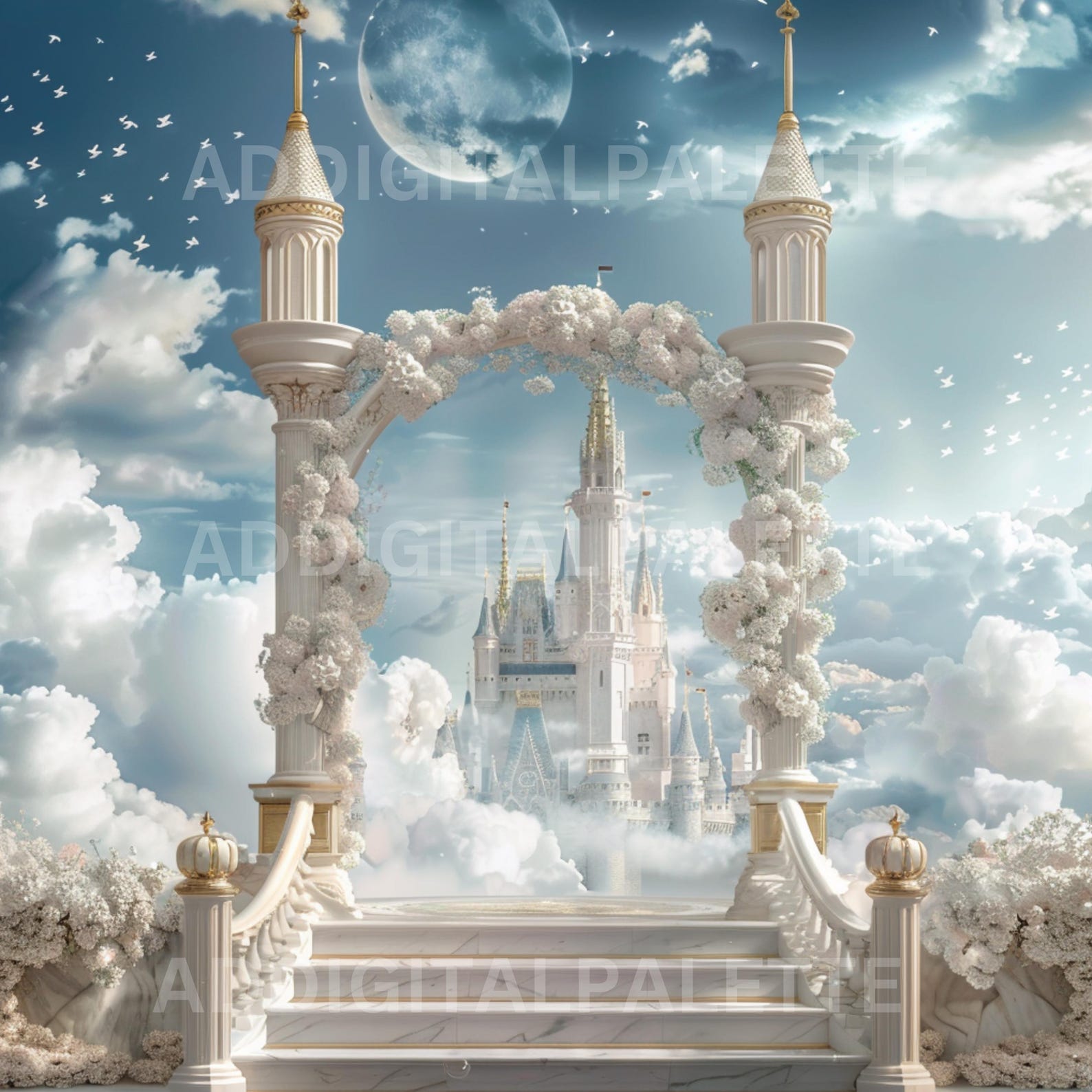 Heavenly Castle PNG Background, Castle Background, Memorial PNG ...