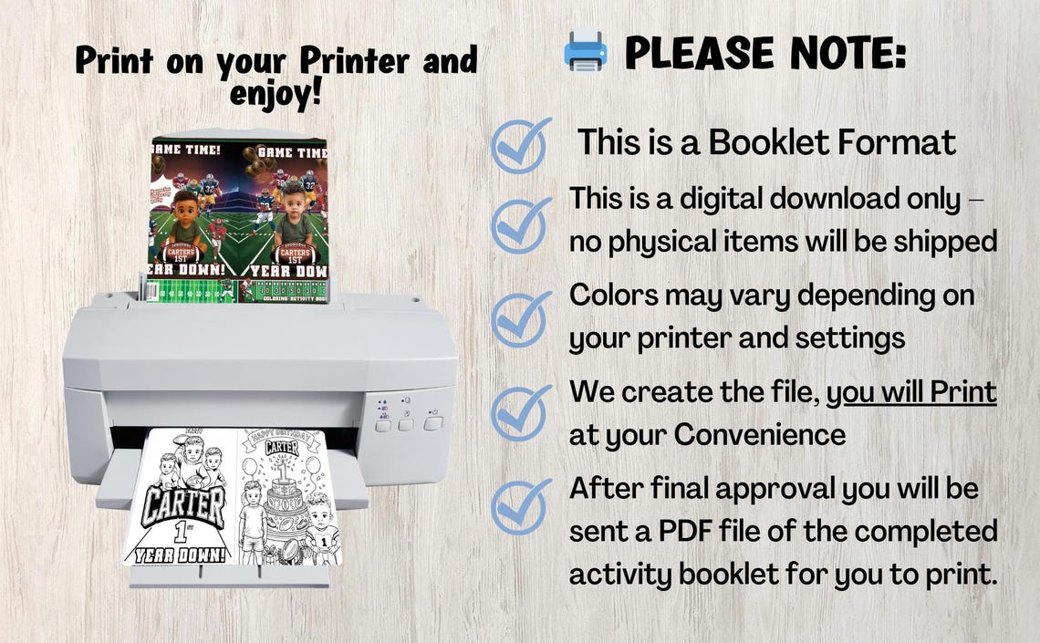 Customized Football Birthday Coloring Book - Personalized Printable ...