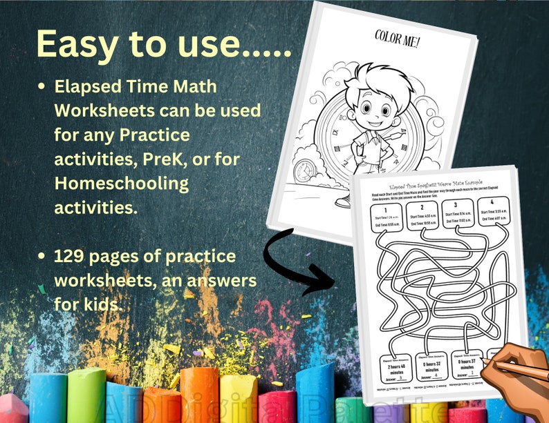 Elapsed Time Activity Worksheets III, Digital Download Activity ...