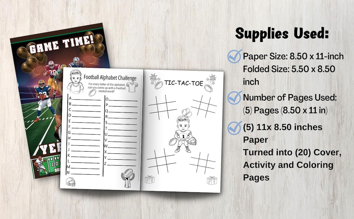 Customized Football Birthday Coloring Book - Personalized Printable ...