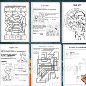 Elapsed Time Activity Worksheets III, Digital Download Activity ...