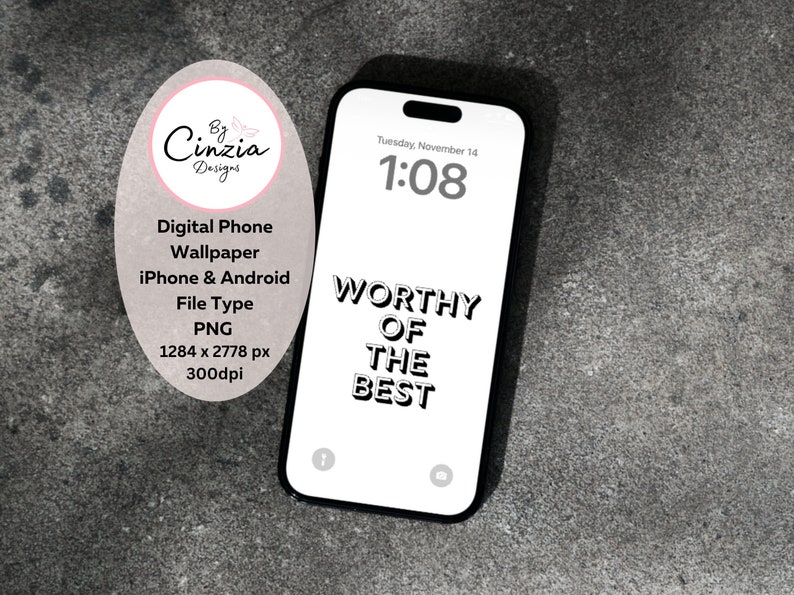 Worthy of the Best Phone Wallpaper Affirmation Background iPhone and ...