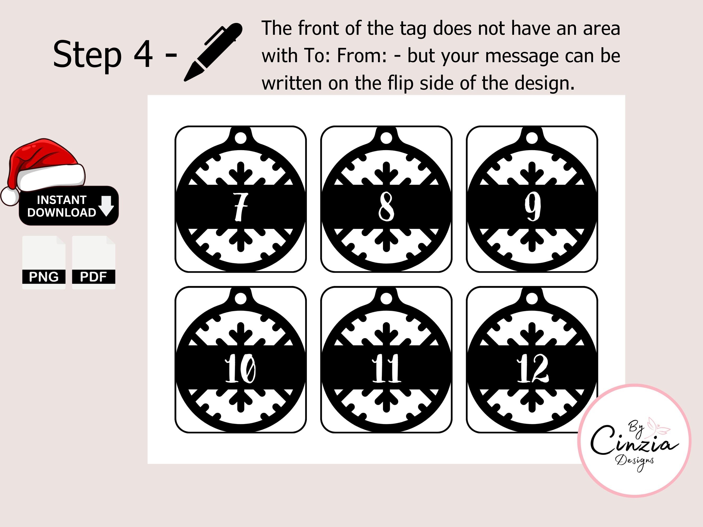 Gift Tags Christmas, 12 Days of Christmas Ornament Gift Tags, Gift Tag ...