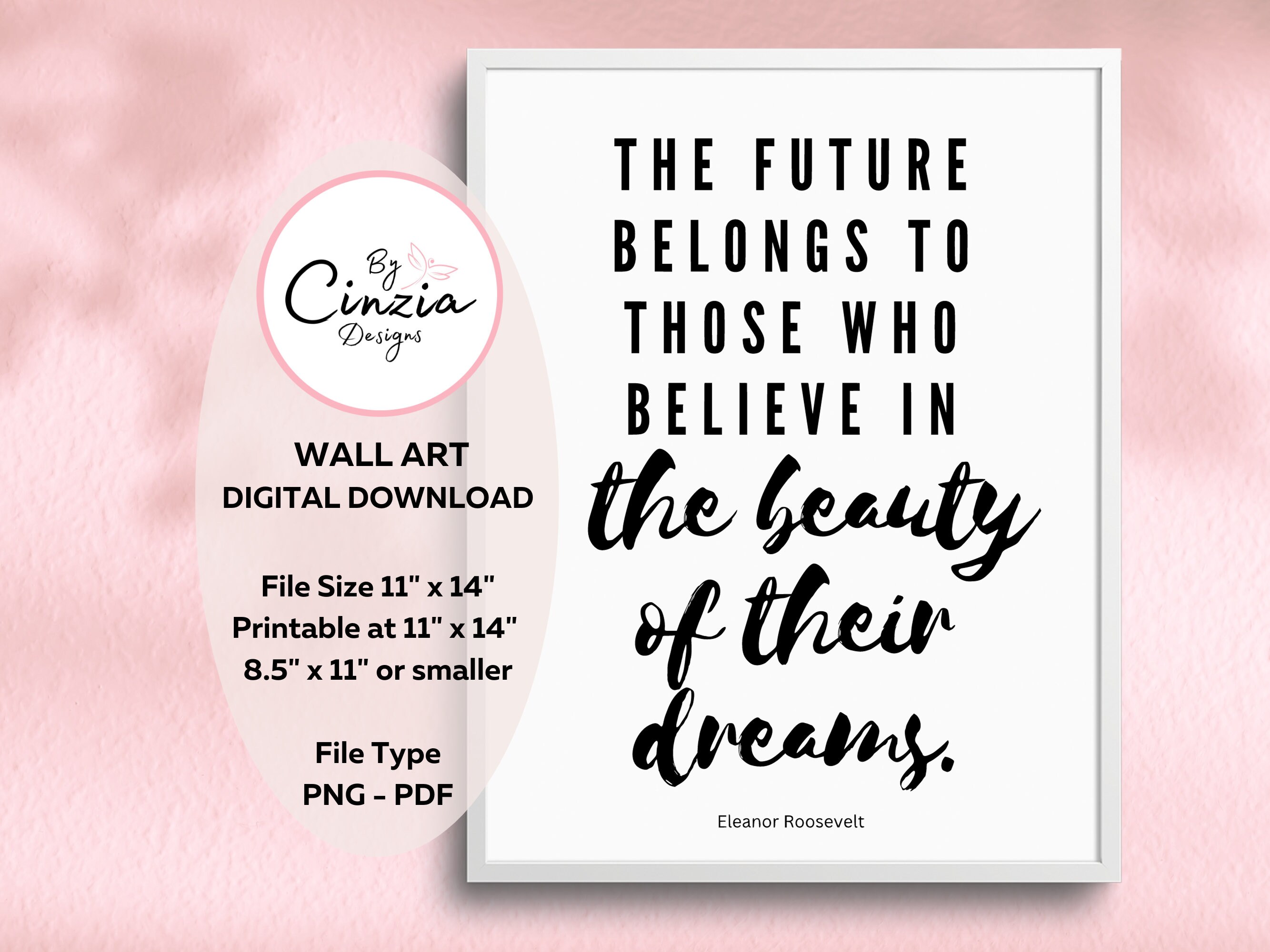 Wall Art Eleanor Roosevelt Quote, Motivational Quotes Office Wall Art ...