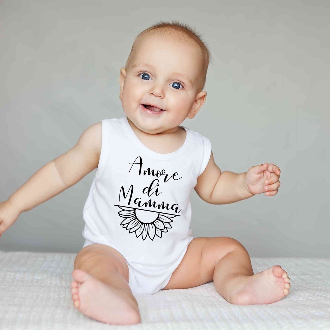 Amore Di Mamma Svg, Sunflower Svg for Baby Pajama, Italian Svg, Italian ...
