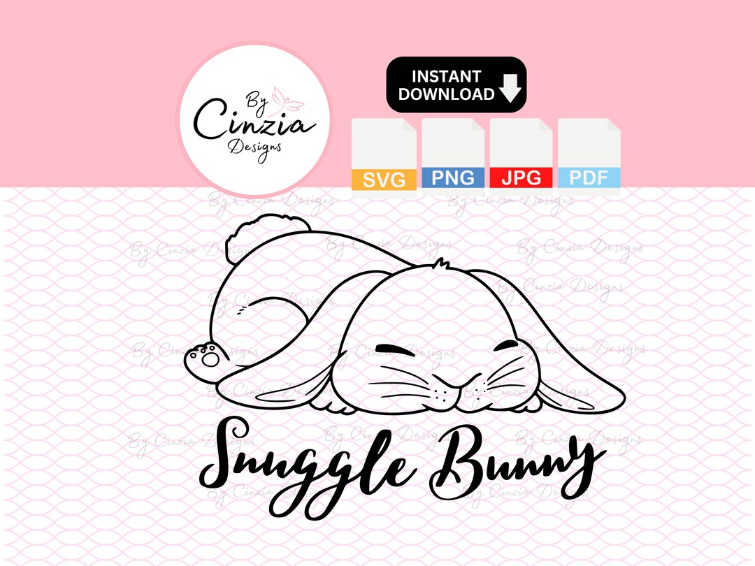 Snuggle Bunny Svg Cute Baby Svg, Cute Clip Art, Sublimation Png | Bunny ...