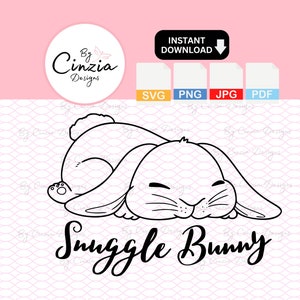 Snuggle Bunny Svg Cute Baby Svg, Cute Clip Art, Sublimation Png | Bunny ...