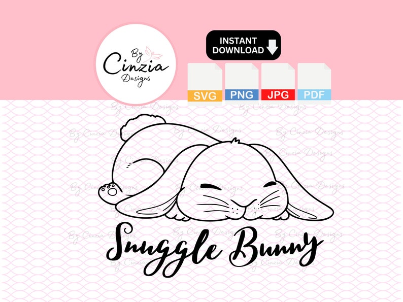 Snuggle Bunny Svg Cute Baby Svg, Cute Clip Art, Sublimation Png | Bunny ...