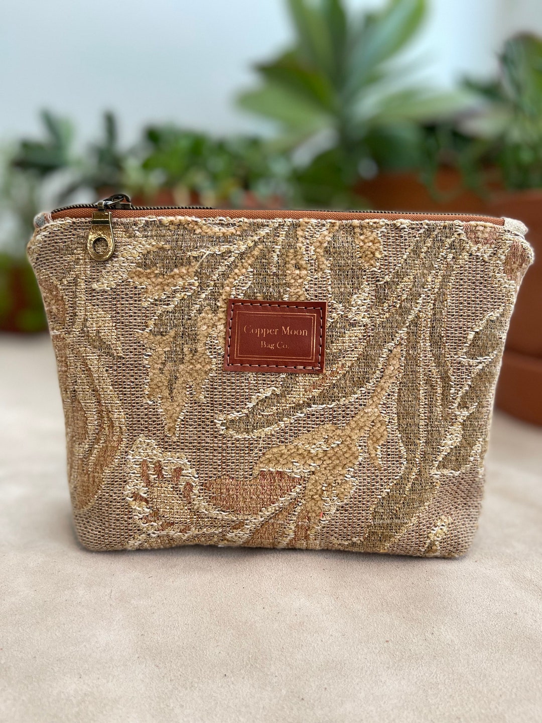 The Chloe Classic Pouch in Golden - Makeup Bag, Cosmetic Bag, Rust ...