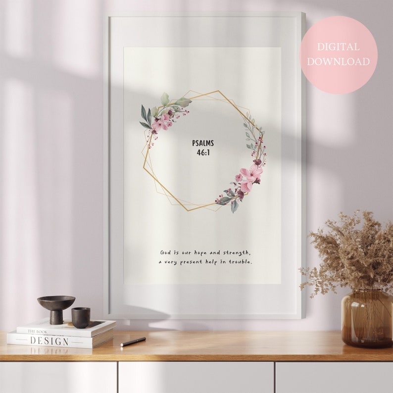 God is Our Hope Digital Wall Art Printable Inspirational Quote Digital ...