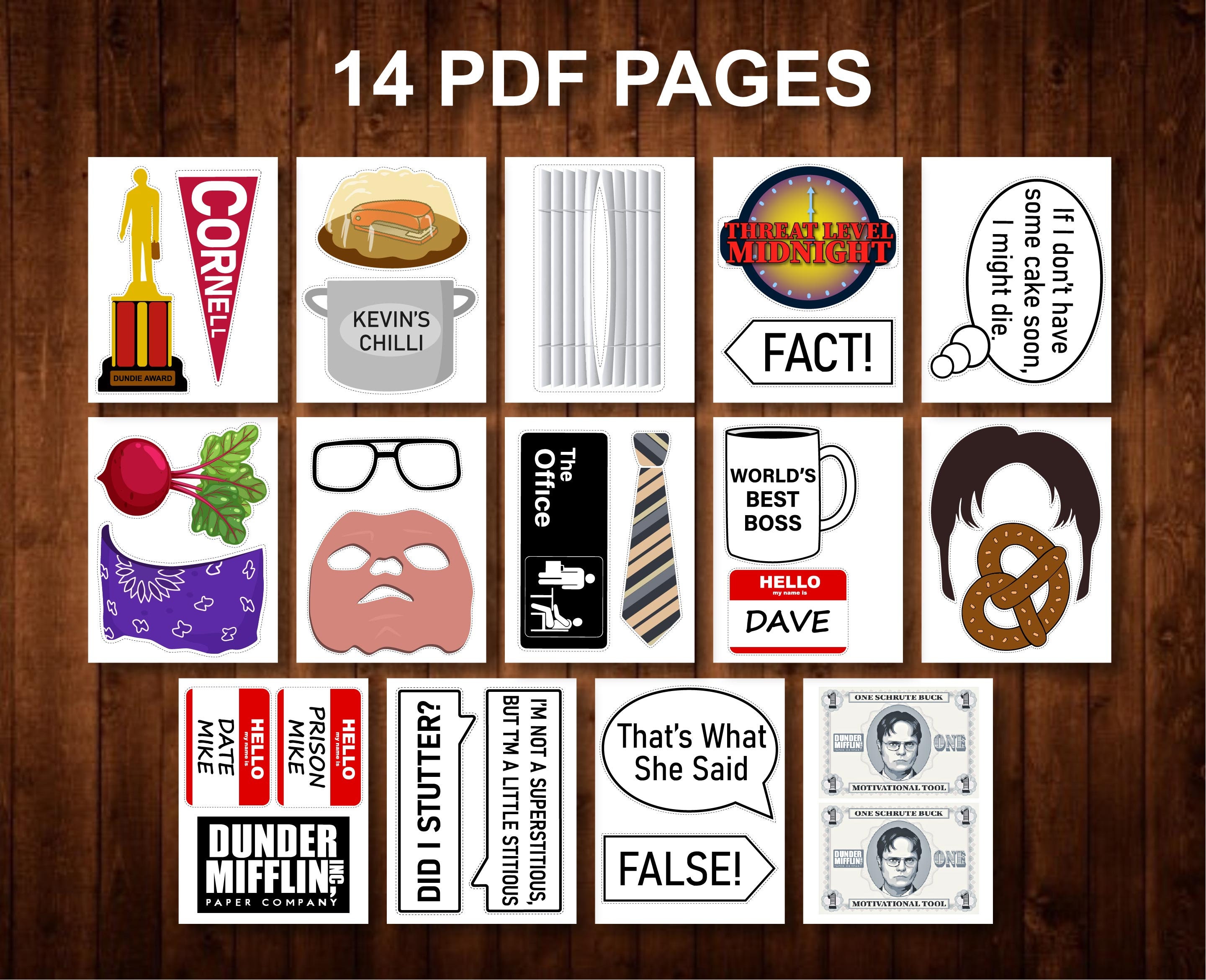 The Office Photo Booth Props - INSTANT DOWNLOAD - the Office Themed ...