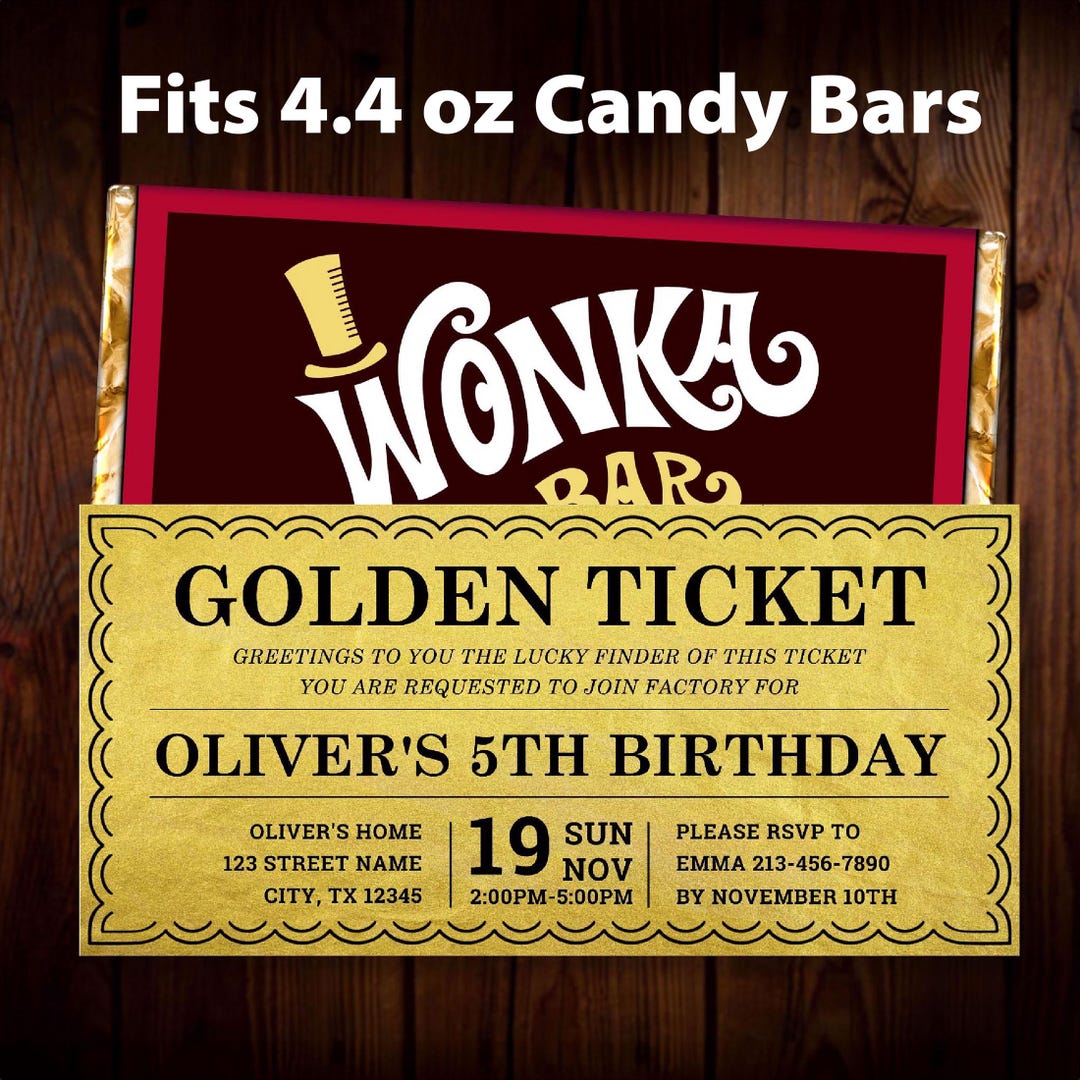 Invitación Golden Ticket - Plantilla imprimible - Invitación de ...
