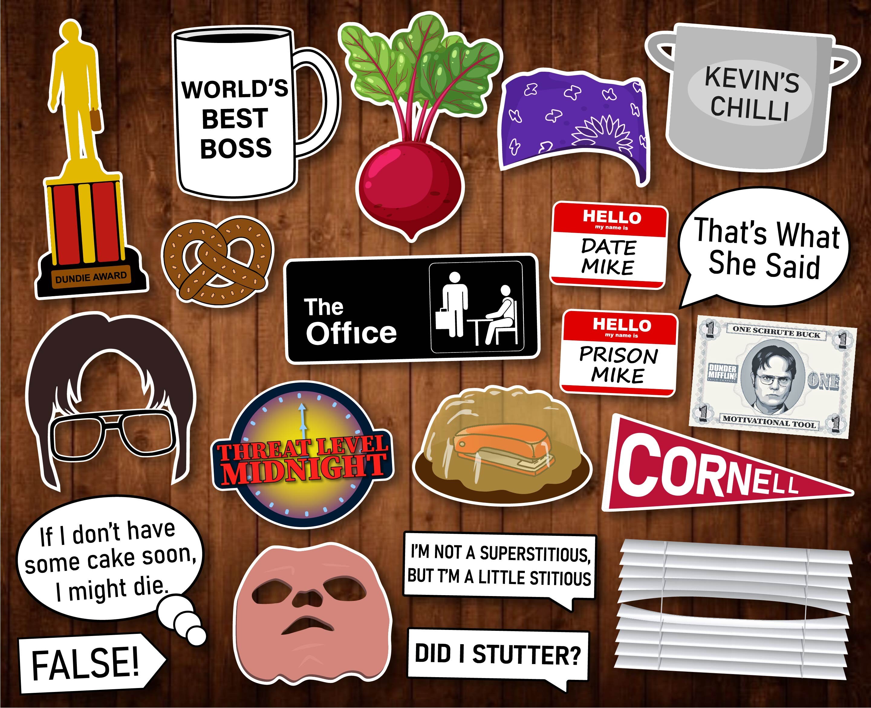 The Office Photo Booth Props - INSTANT DOWNLOAD - the Office Themed ...