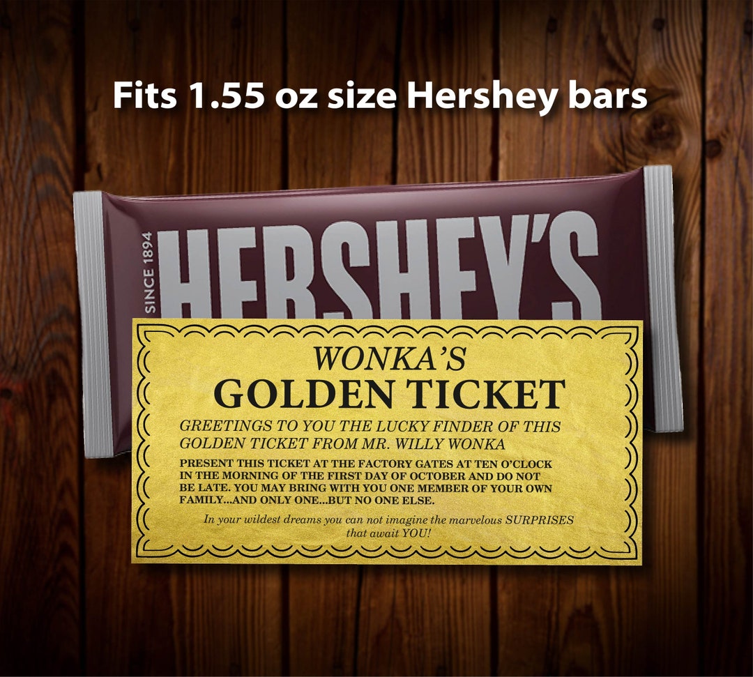 Editable Golden Ticket & Wonka Bar Wrapper Printable Templates Willy ...