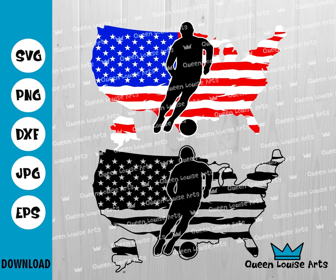 USA Flag Football SVG, USA Football Decal Shirt Sticker, Cricut Cut ...