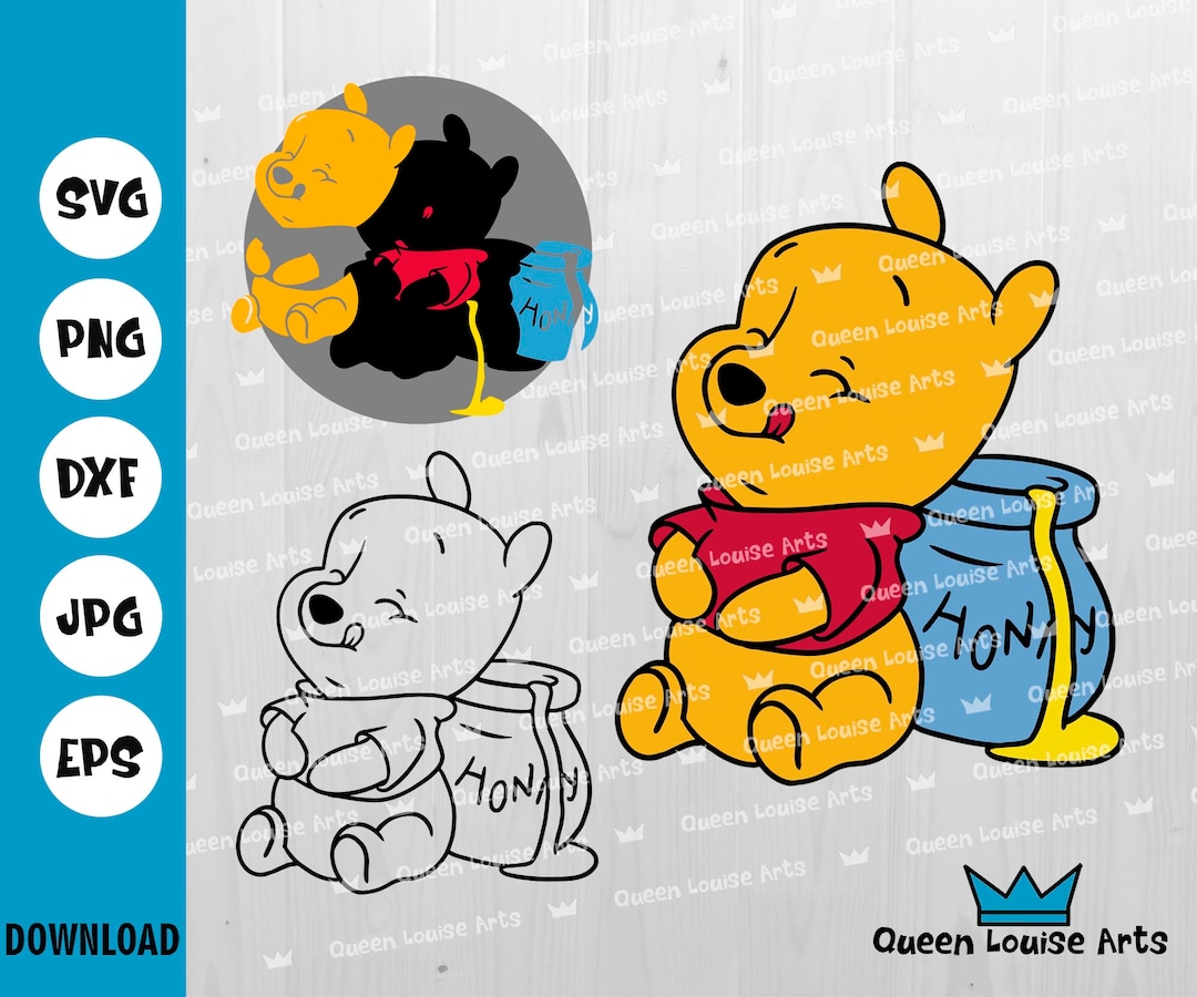 Baby Winnie Svg,baby Winnie Cut Cricut Files,winnie Bear With Honey ...