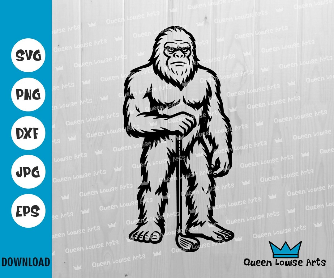 Golf Yeti SVG, Confident Bigfoot Golf PNG, Golf Club Monster Clipart ...
