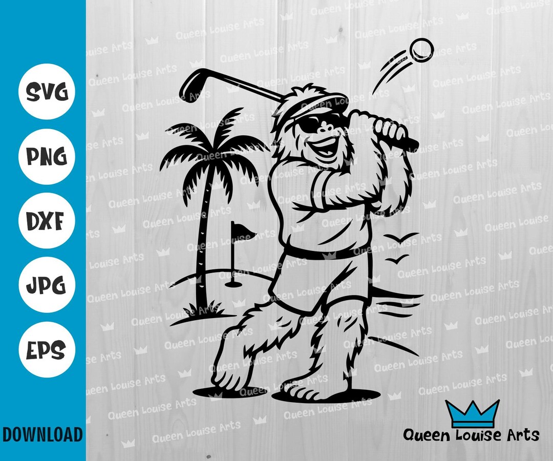 Golf Yeti SVG, Bigfoot Clipart, Funny Golf Monster PNG, Golfing Yeti ...