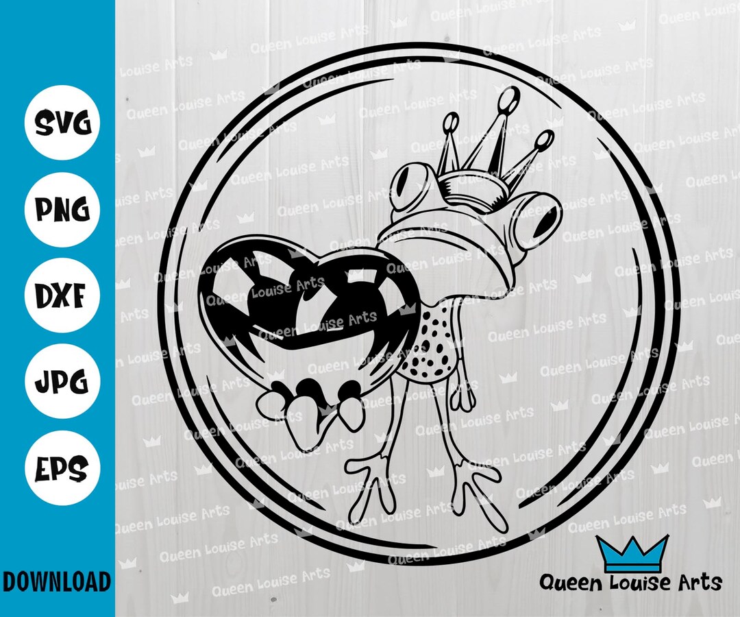 Frog Prince Png, Frog With Crown and Heart,cute Love Toad Svg, T-shirt ...