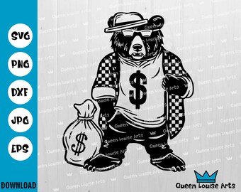 Money Bear SVG, Money Bag Bear SVG, Money Svg, Money Bag Svg, Money Png ...