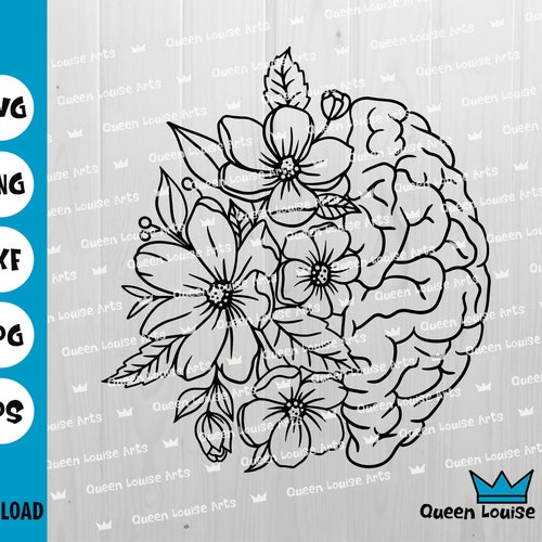 Flower Brain SVG Instant Download - Etsy