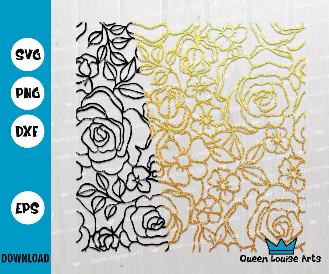 Floral Seamless Pattern SVG Cut File for Cricut, Silhouette, Svg Dxf ...