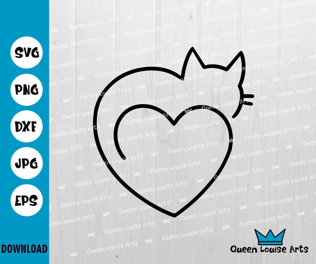 Cat in Heart SVG, Cat Logo SVG, Cat Lover Svg, Cat Clipart, Cricket Cat ...