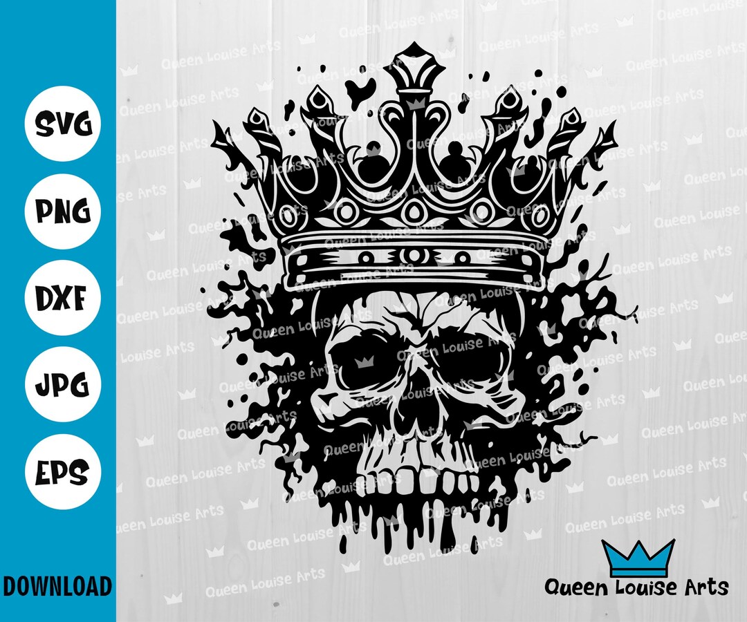 Skull King Svg,skull With Crown Svg,gothic Skeleton Leader Crown ...