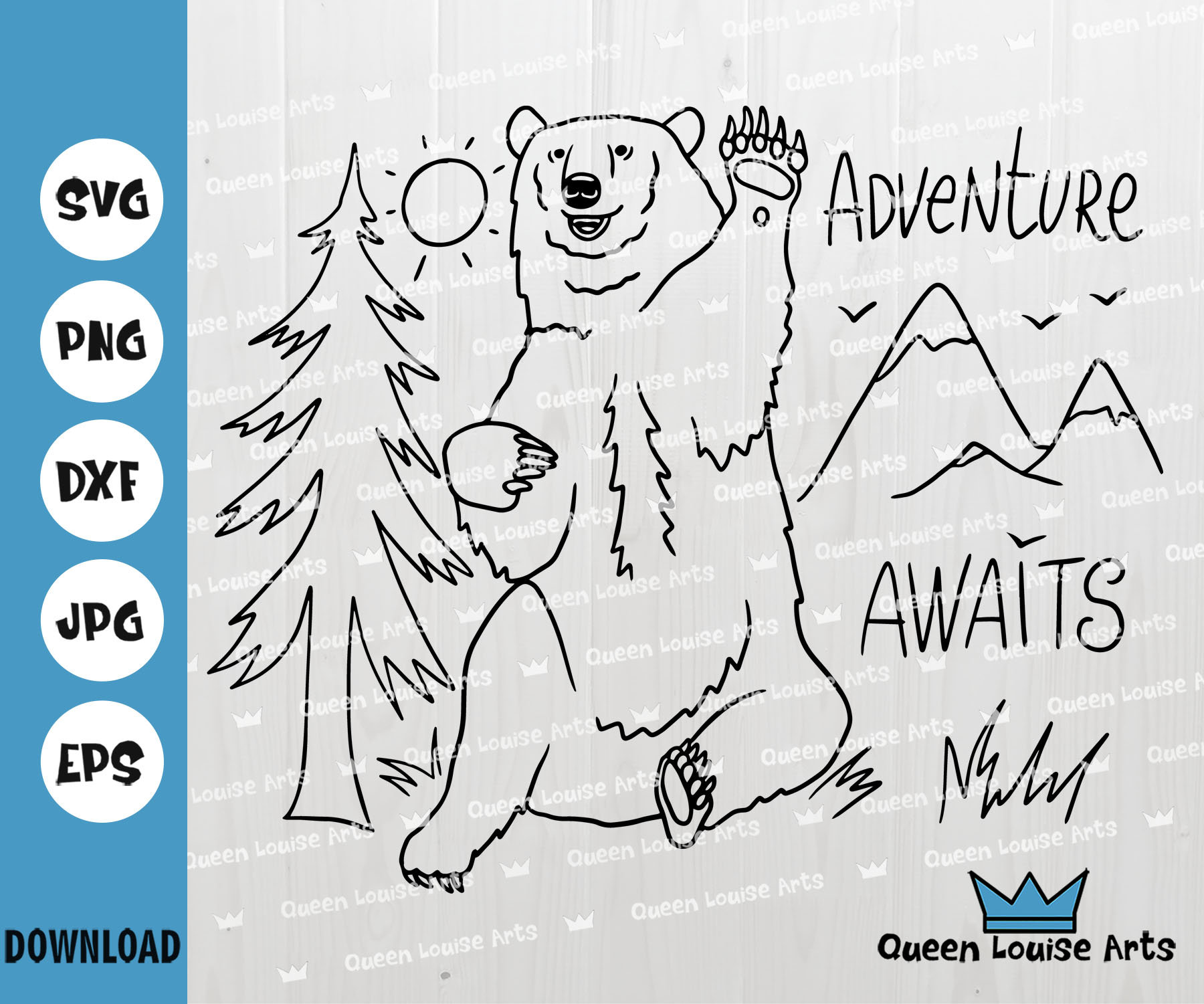 Ours Svg, aventure vous attend SVG, découpes de scène en plein air ...