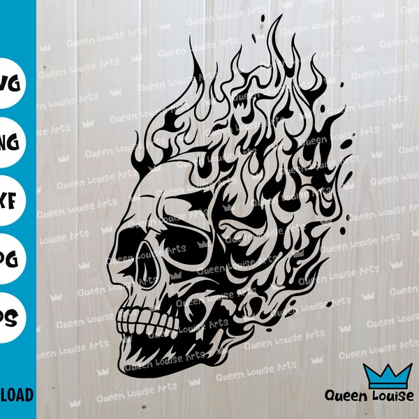 Flaming Skull - Etsy