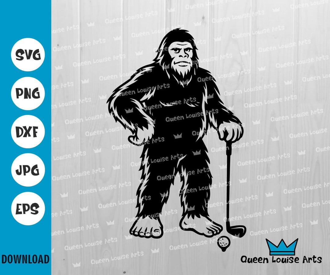 Golf Yeti SVG, Confident Bigfoot Golf PNG, Golf Club Monster Clipart ...