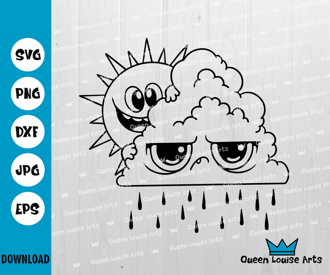 Mood Sun and Cloud Svg, Rainy Mood Svg, Rainy Days,funny Gloomy Weather ...