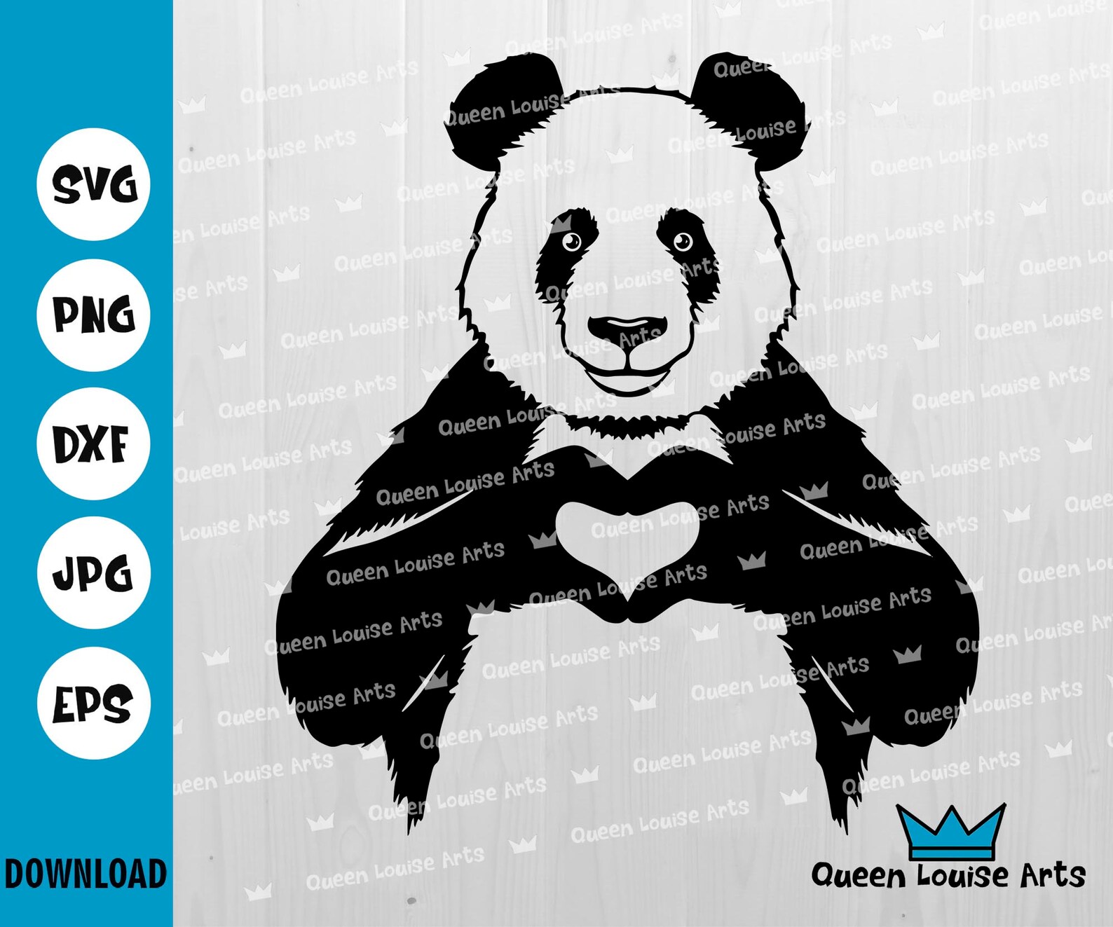 Cute Cool Panda Heart Svg Cut File Valentine Day Panda Cutting - Etsy