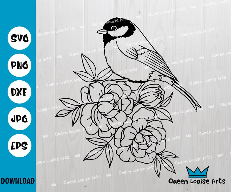Bird on Flowers Svg Dxf Png Birds Flower Svg Florals Arrival - Etsy