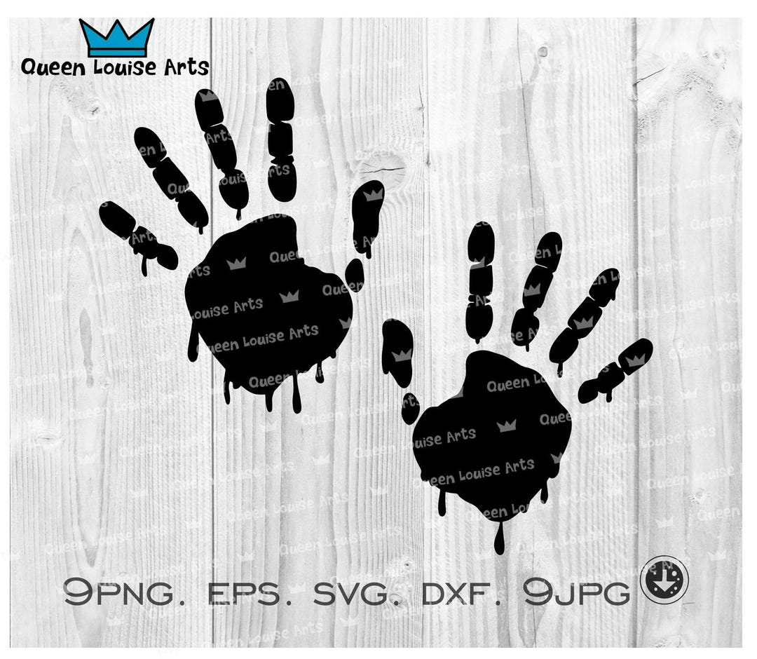 Bloody Handprints Svg, Horror Halloween Png, Creepy Dripping Hands ...