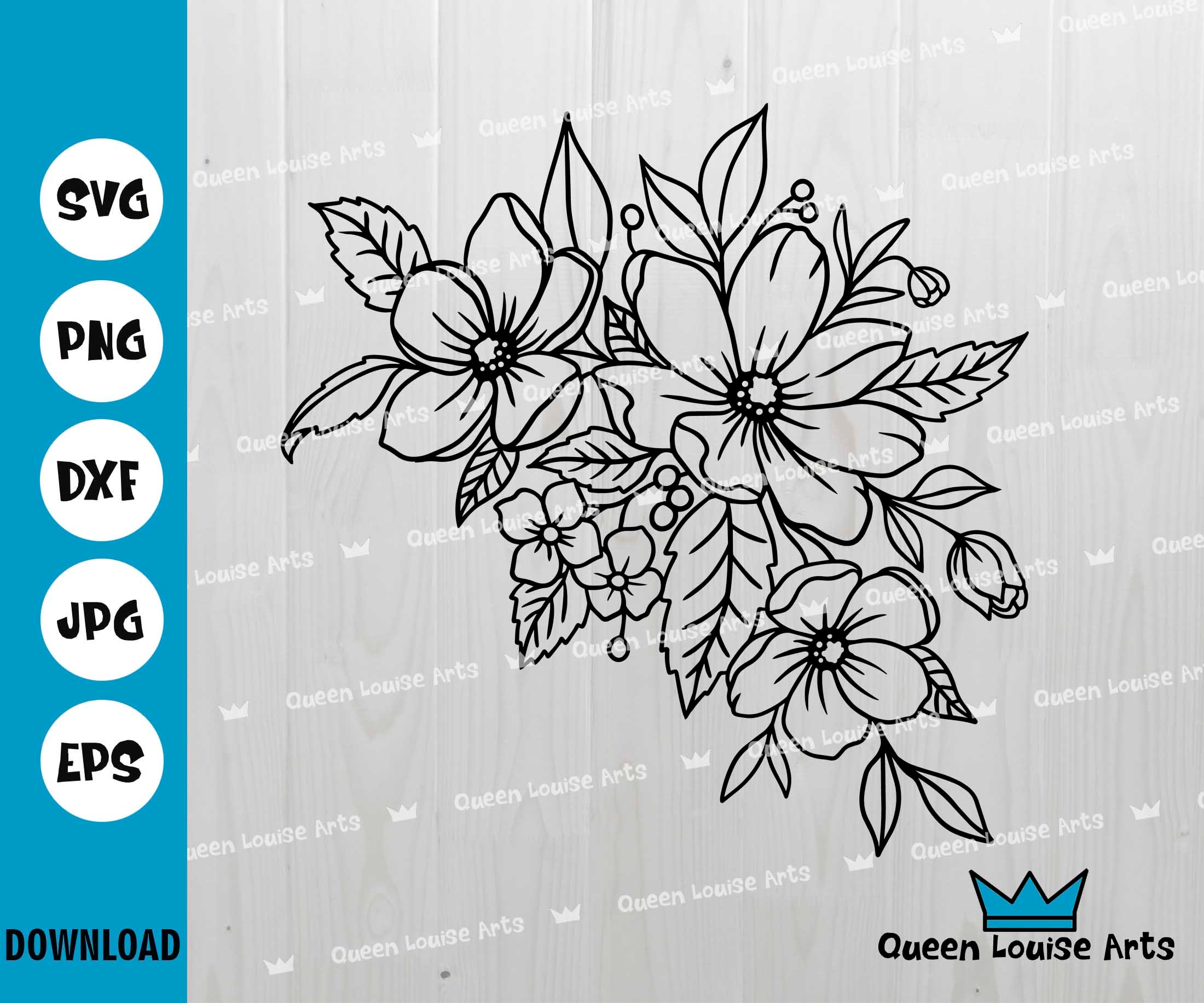 Flower Svg Bunch Flower Arrangement Svg Flower Svg Wild - Etsy Australia