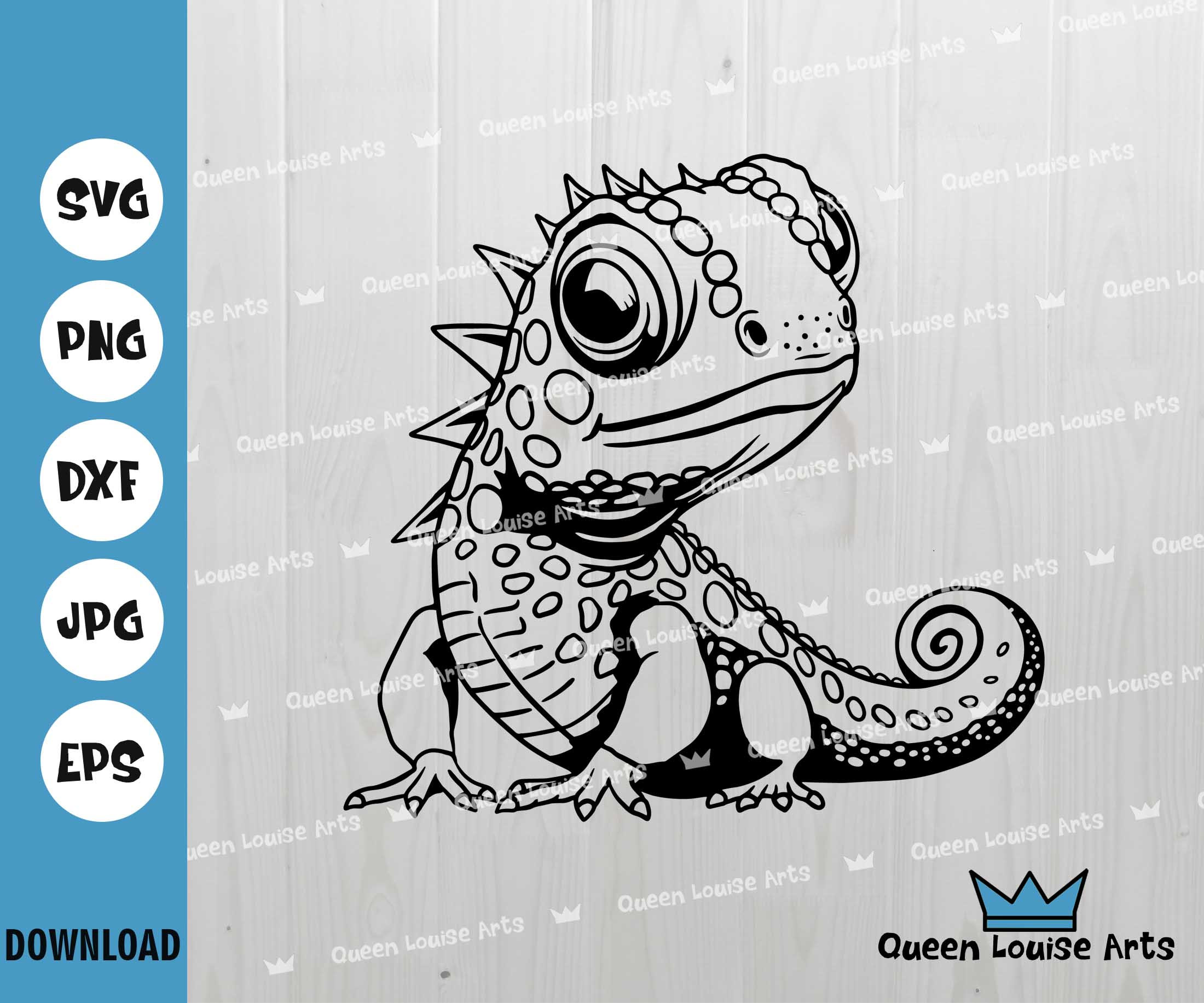 Cute Baby Lizard Svgiguana Kids Face Svg Pngcute CHAMELEON - Etsy