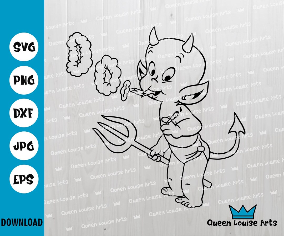 Little Devil Vector Little Devil Svg File Cute Smoking Little - Etsy