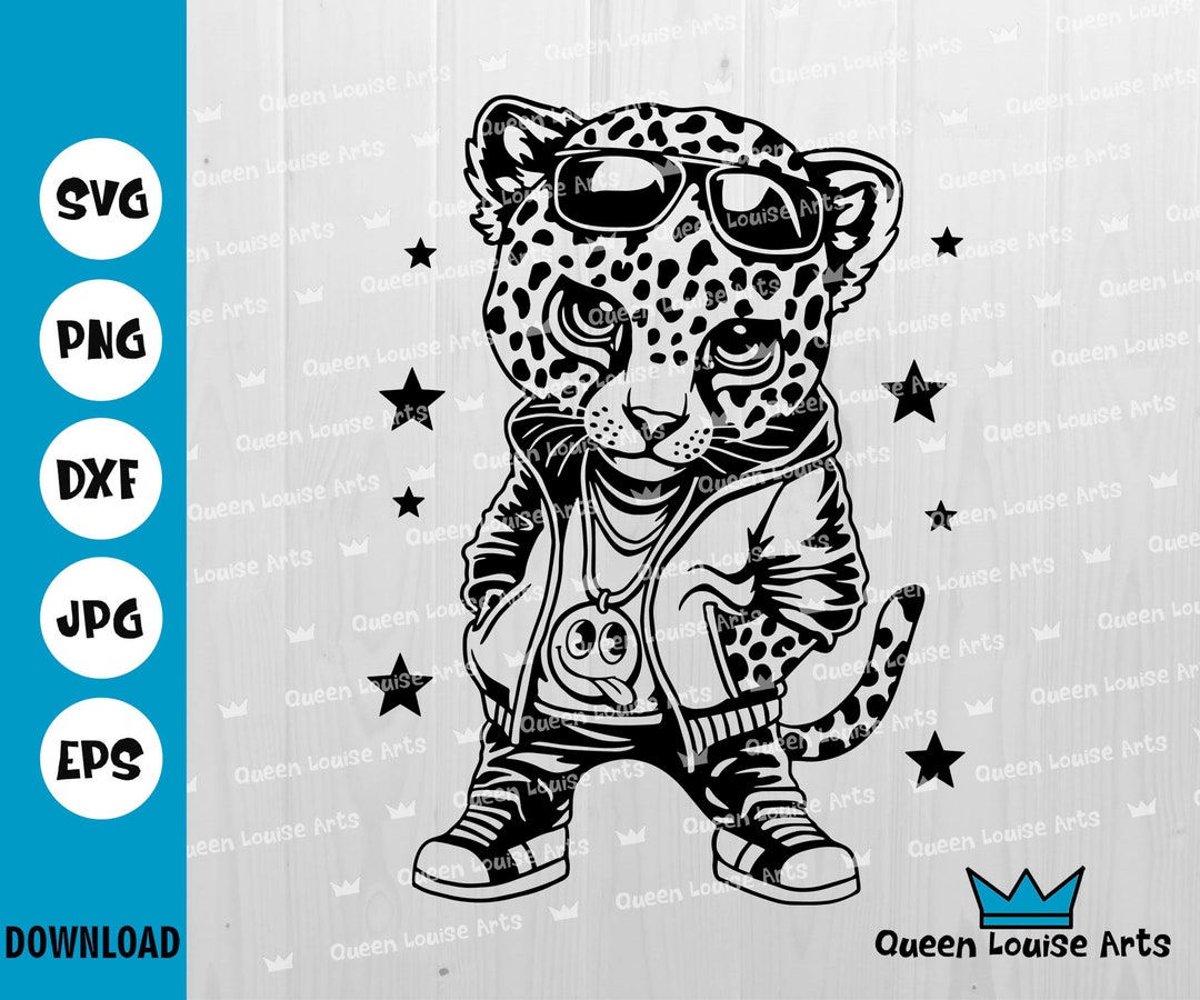 Cool Leopard Svg, Hip Hop Hipster Leopard Svg, Leopard Wearing ...