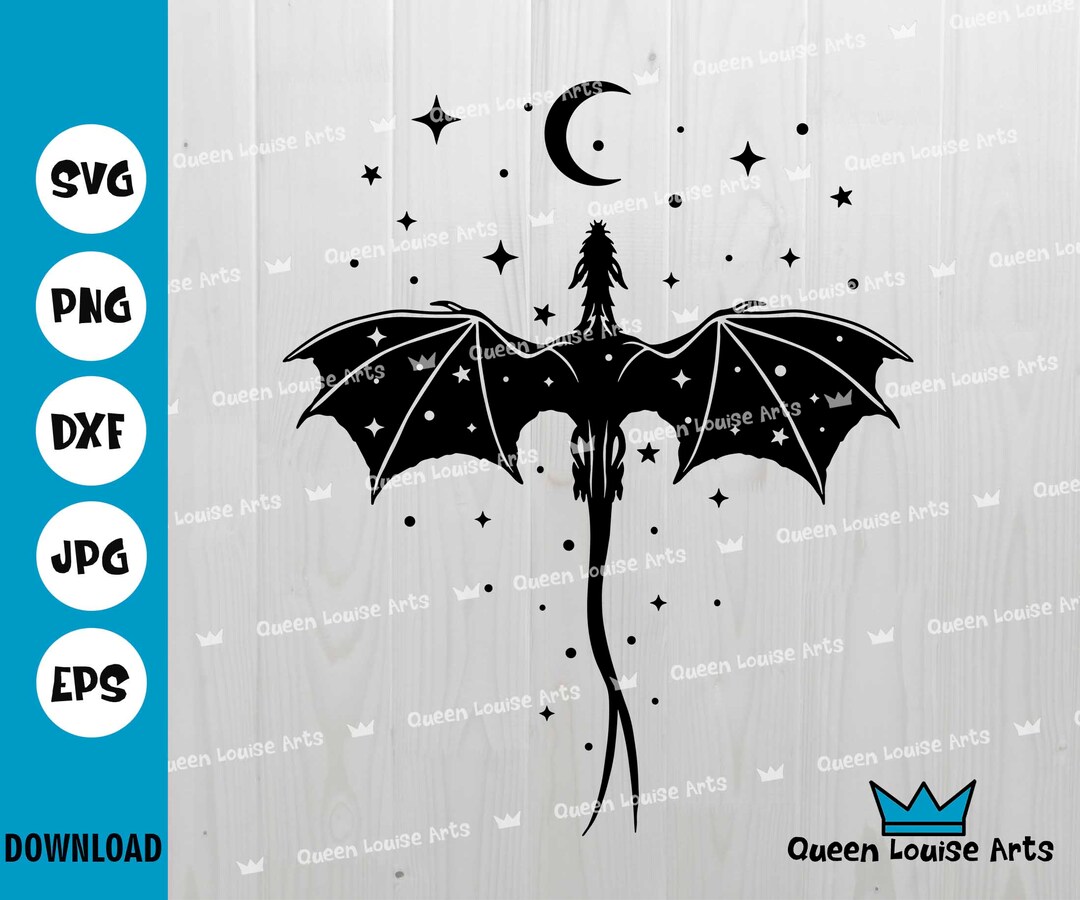 Magic Dragon Svg, Magic Stars Svg Png Dxf Silhouette Thrones Svg,flying ...