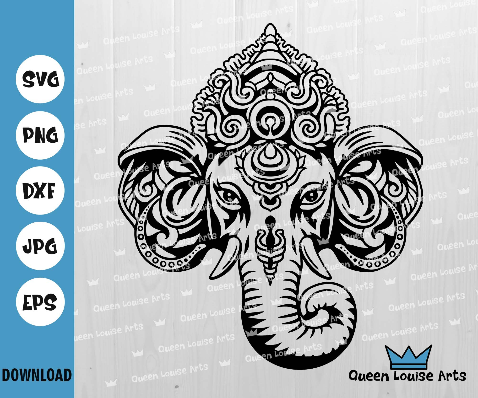 Buy Ganesh Svg Lord Ganesha Head Ganesha Mandala Svg Digital Online in ...