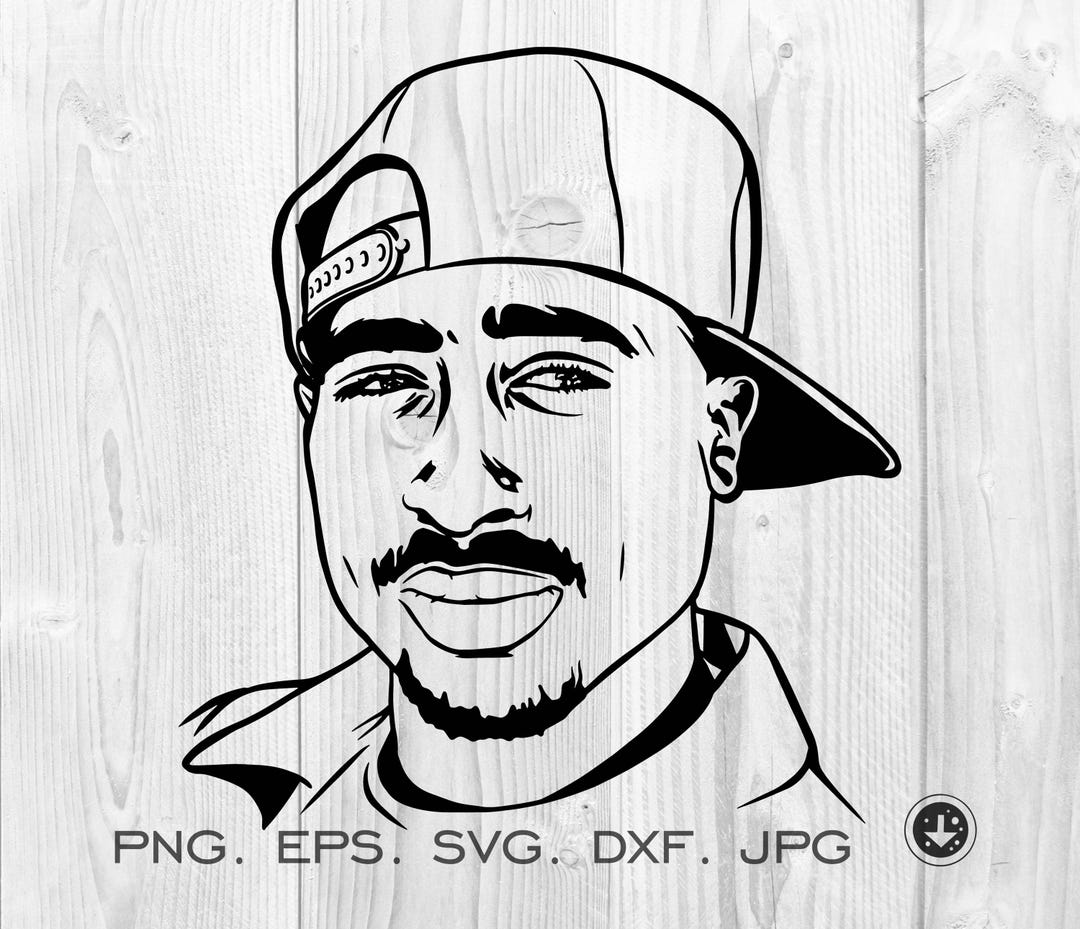 Tupac Svg, 2 Pac Rapper Svg, Hip Hop Png, Thug Life Decal, Street Art ...
