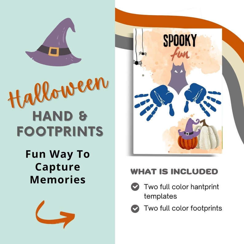 Printable Halloween Handprint Art / DIY Craft / Digital Download ...