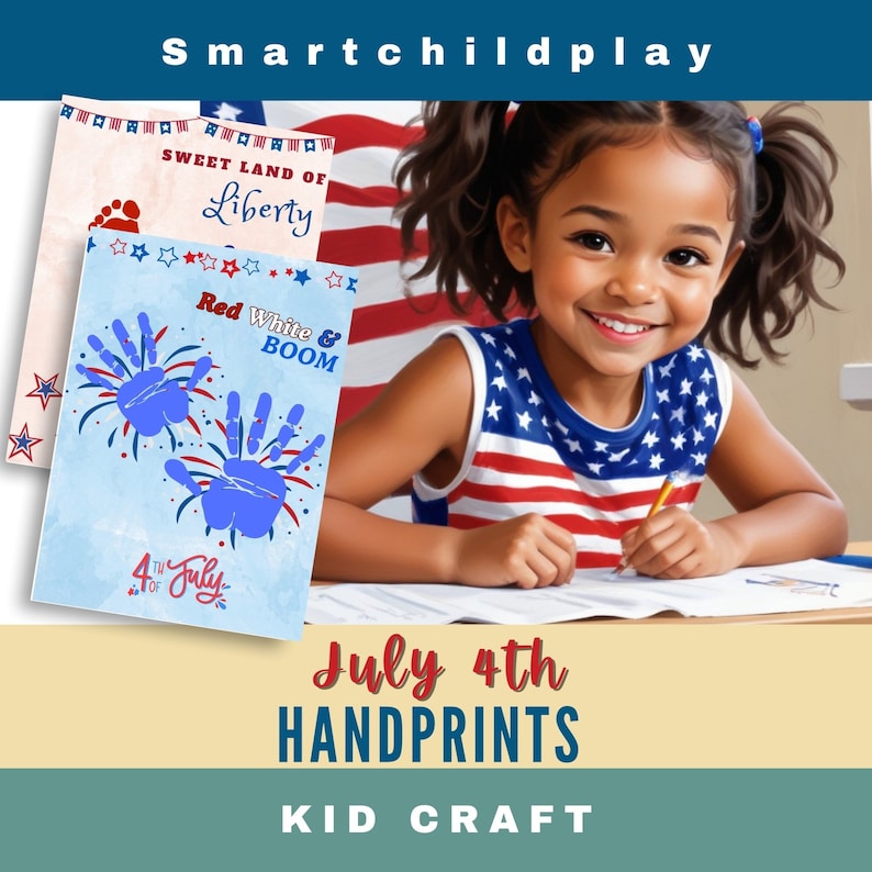 Imprimible 4 de julio Handprint Art / DIY Craft / Descarga digital ...
