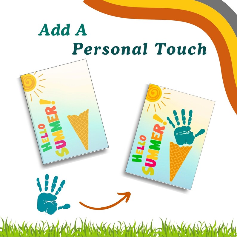 Summer Handprint Printable Art / DIY Craft / Digital Download /keepsake ...