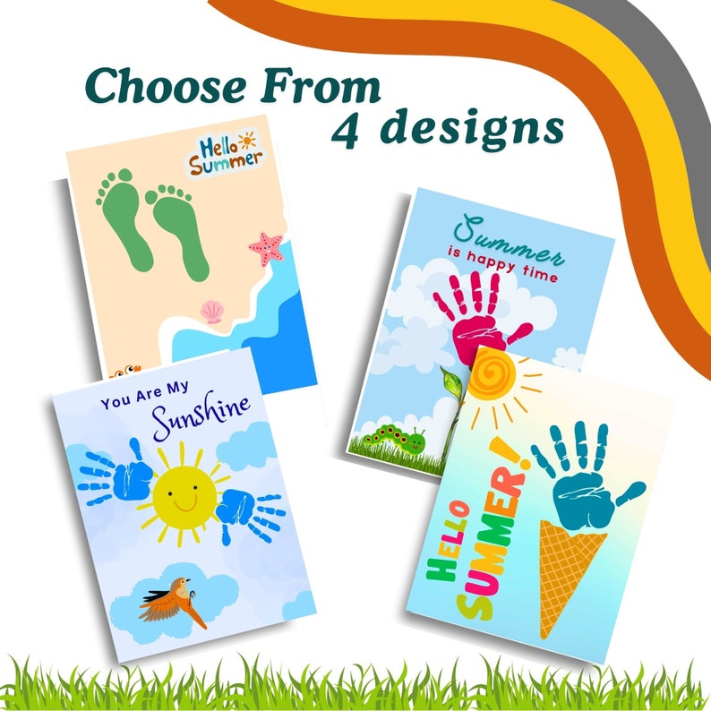 Summer Handprint Printable Art / DIY Craft / Digital Download /keepsake ...