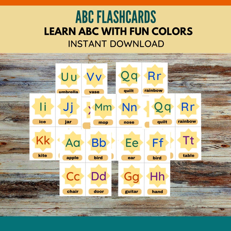 ABC and Color Flashcards for Toddlers / Preschool Printable ...